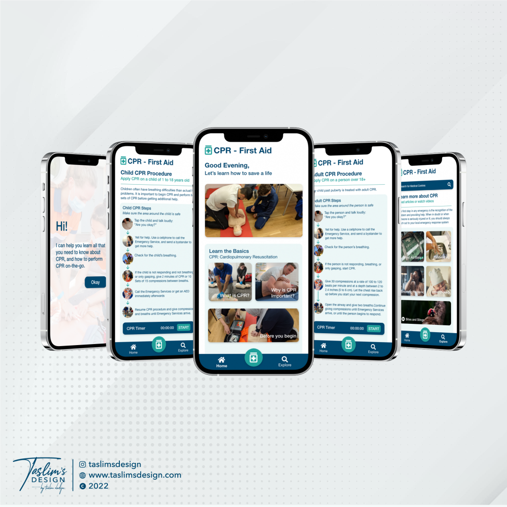 CPR – First Aid App Design – Taslim's Design